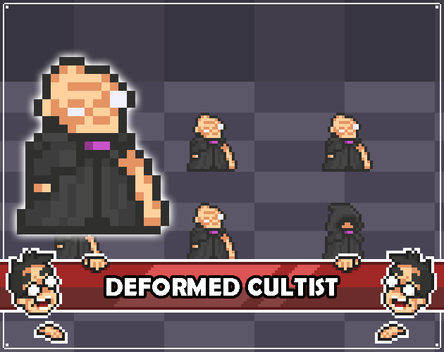 2D Pixel Art Deformed Cultist Sprites by Elthen's Pixel Art Shop