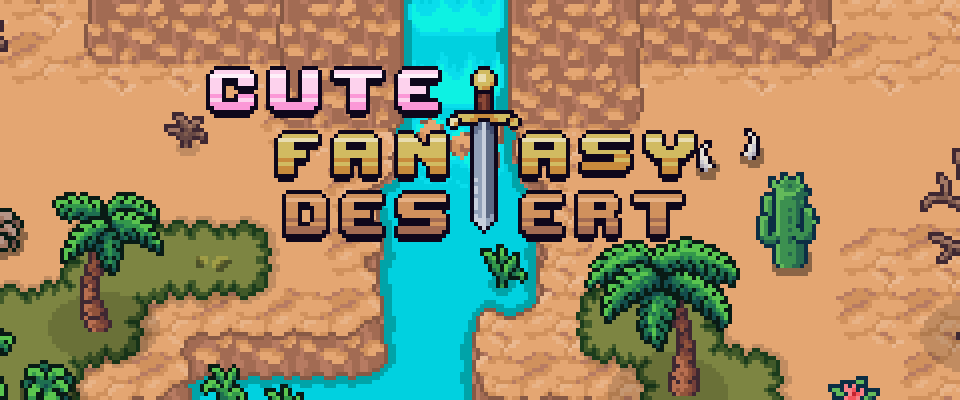 Cute Fantasy Desert - 16x16 top down pixel art asset pack by Kenmi