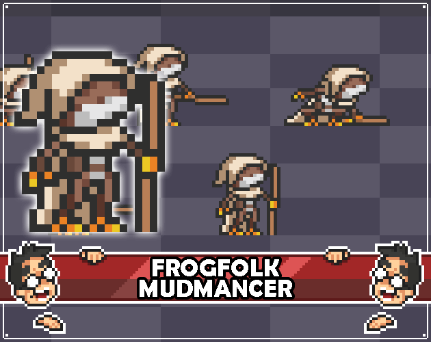 2D Pixel Art Frogfolk Mudmancer Sprites by Elthen's Pixel Art Shop