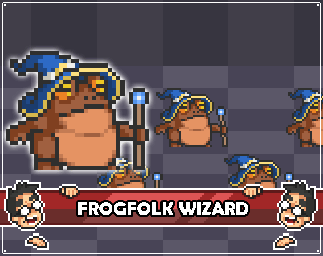 2D Pixel Art Frogfolk Wizard Sprites by Elthen's Pixel Art Shop