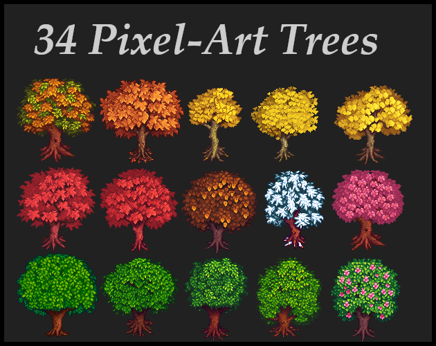 2D Pixel Art Trees by morc0s