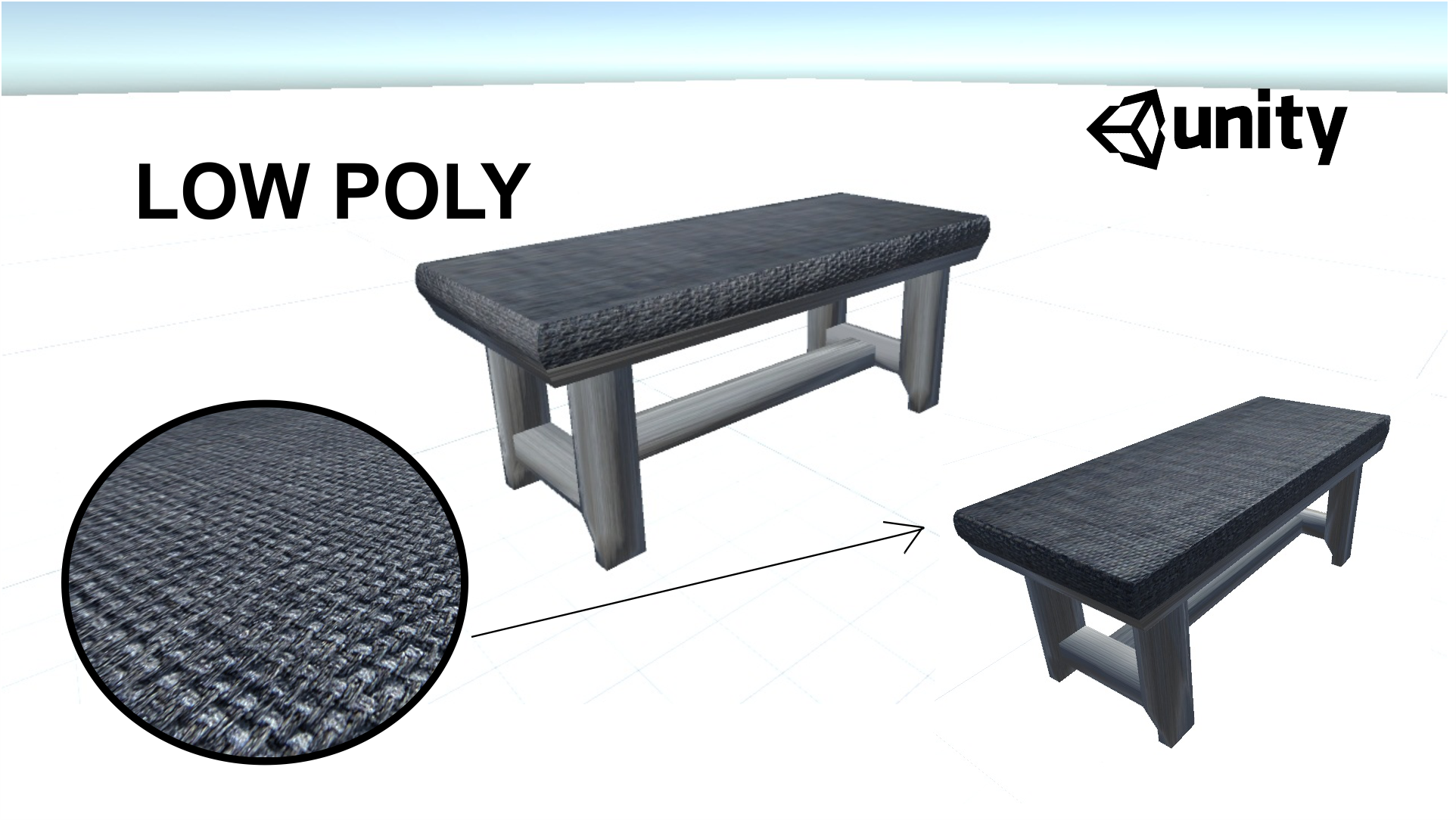 Low Poly Old Bench by DiaSky