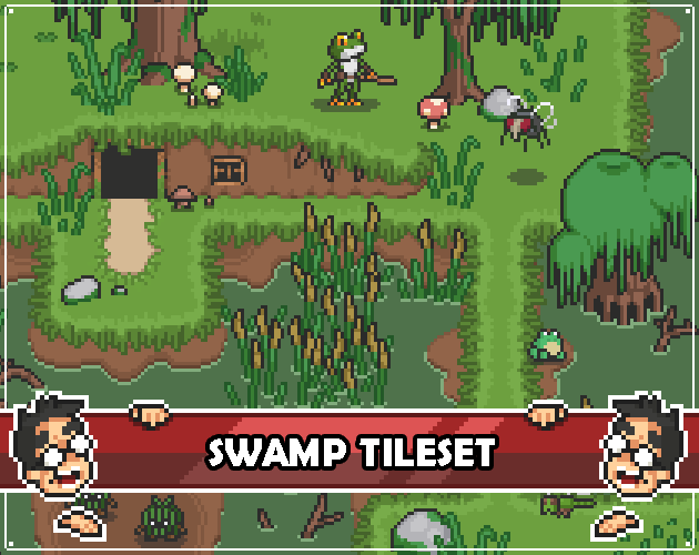 2D Pixel Art Swamp Tileset by Elthen's Pixel Art Shop