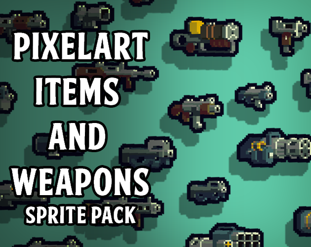 Pixelart items and weapons sprite pack by SUNDIO