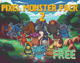 Retro Pixel Monster Asset Pack 2 Free by hsmtug