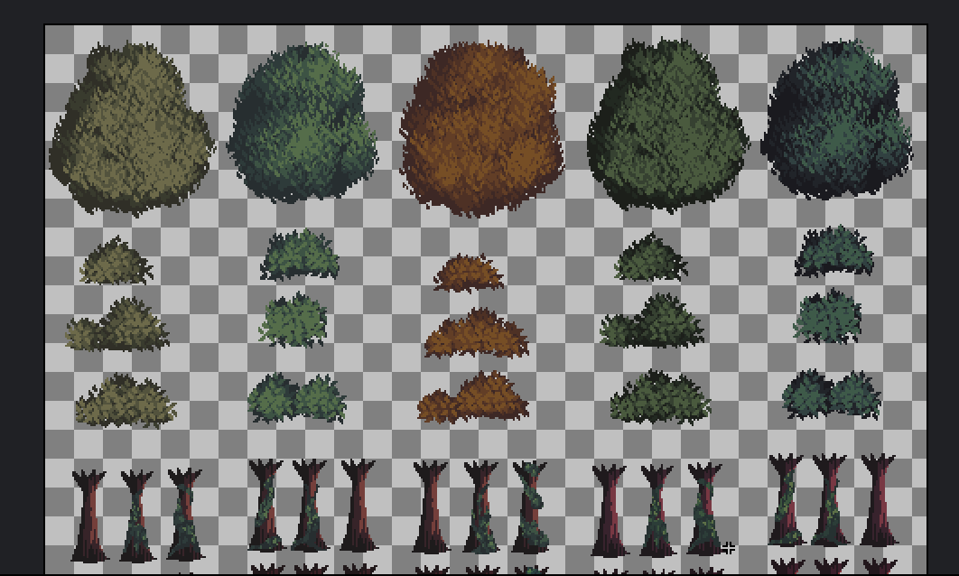PIXEL ART TREES and BUSHES by ARWE7