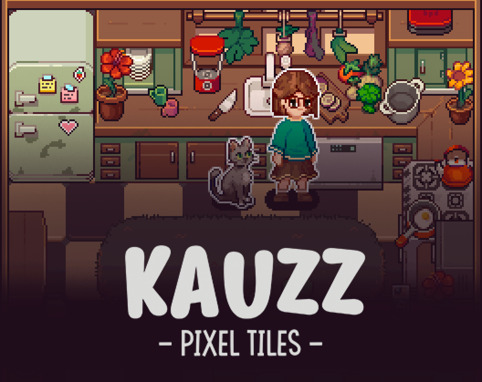 Kauzz Pixel Tiles - Cozy Kitchen Asset Pack by Kauzz
