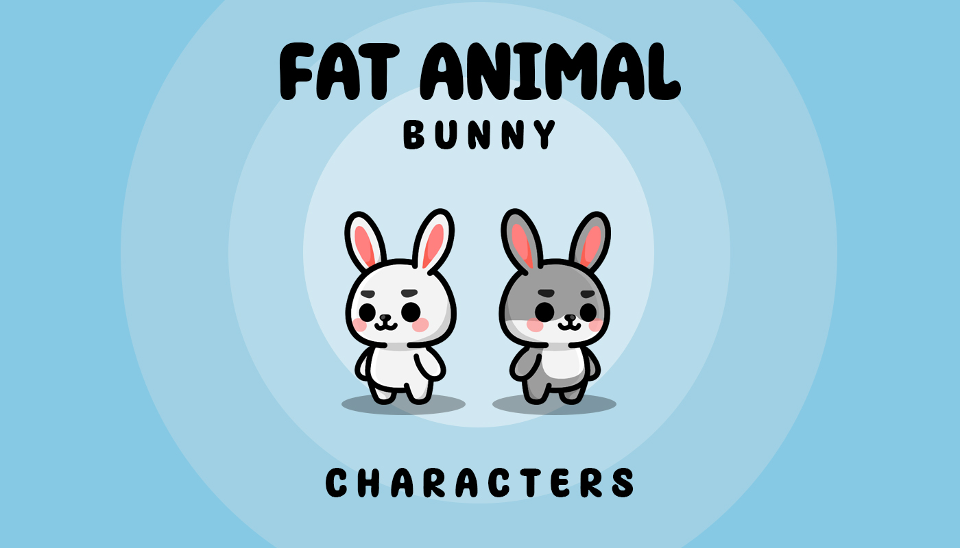 Cute Fat Animal Characters - Bunny by Segel2D