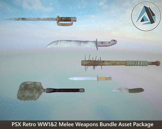 PSX Retro WW1&2 Melee Weapons Bundle Asset Package {Paid 3D Asset ...