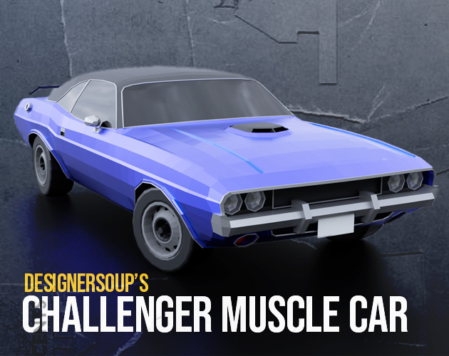 Low Poly Challenger Muscle Car by designersoup