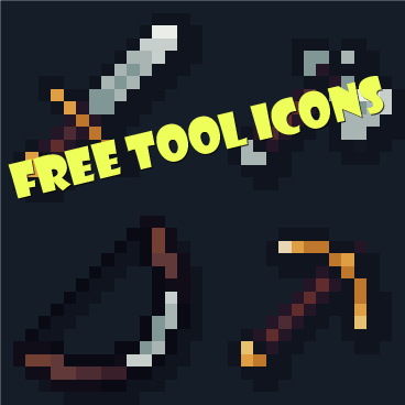 Free Tool ICONS - 16x16 pixel art icons by Nate_Devs