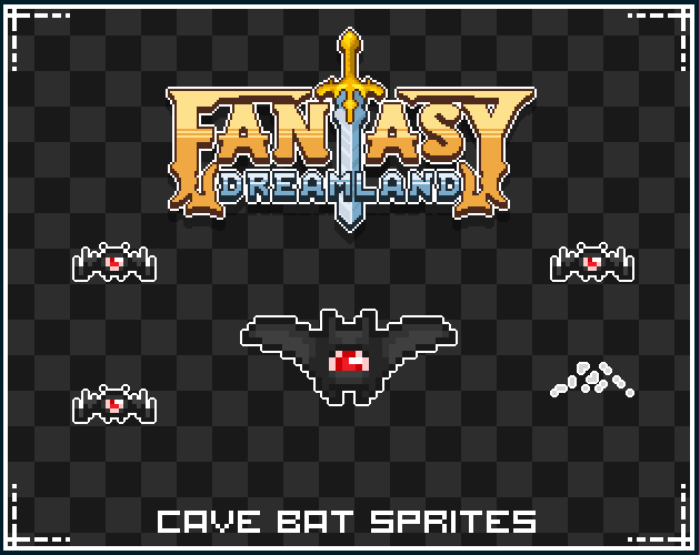 Bat Enemy Sprite 4 Directions [Fantasy Dreamland] by ELV Games