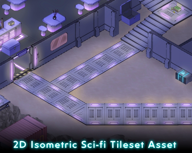 2D Isometric Sci-fi Tileset - Environment Asset by Kunoichi Elf Indie