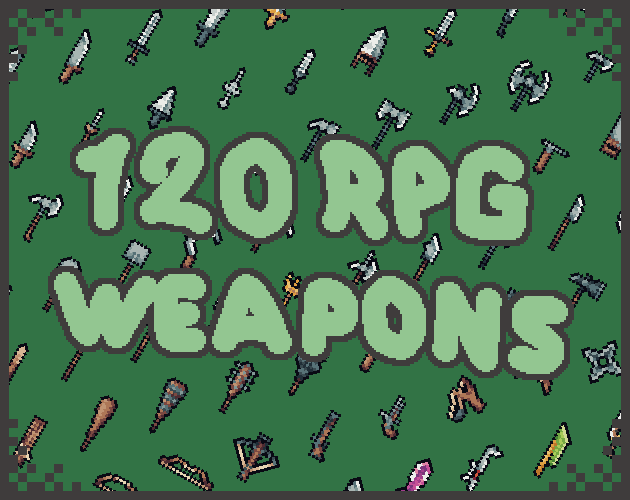 Asset 120 medieval weapons 16x16 [Free] by Tempelia by Tempelia