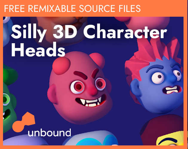 Silly Character Heads - Unbound 3D Asset Pack by Unbound