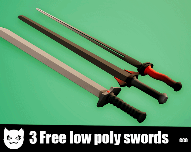 3 Free Low Poly Swords by IceMaan
