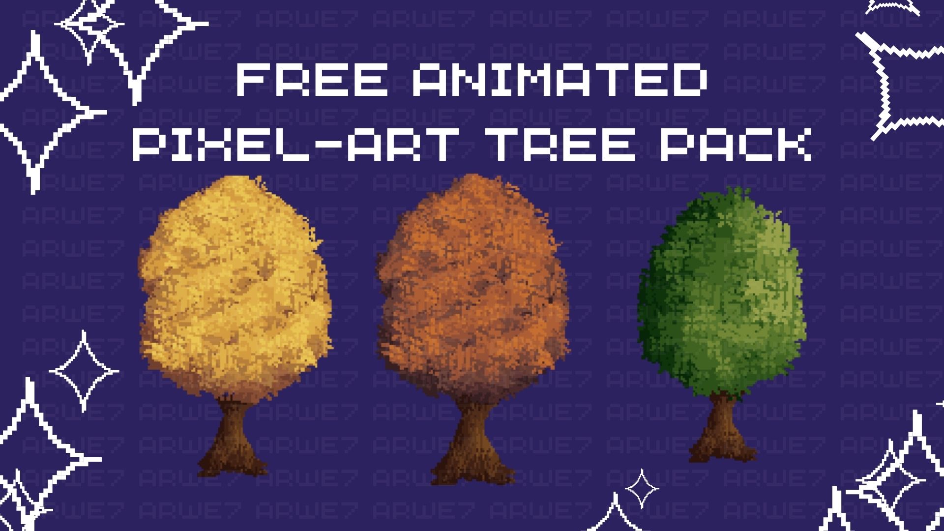 FREE ANIMATED PIXEL-ART TREE PACK by ARWE7