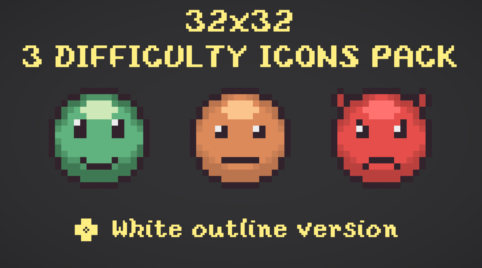 [3 Pack] Pixel Art Difficulty Icons by MyskoPyssling