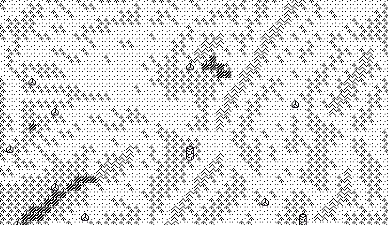 8x8 1-bit World Map Tile Set RPG by bigindie