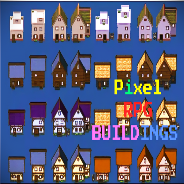 2D pixel Art Buildings by Mercury studio