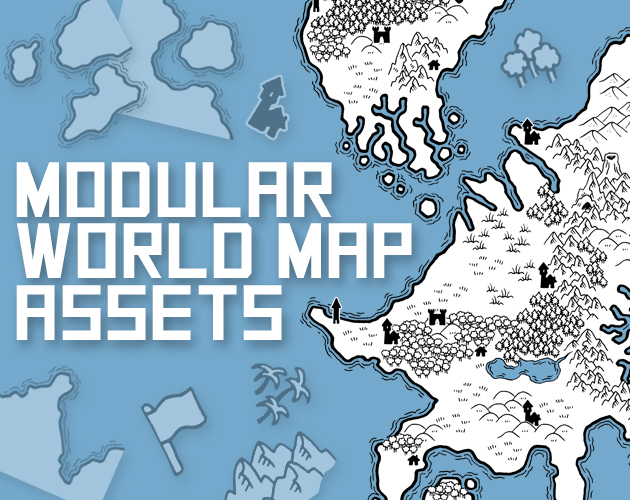 Modular World Map Asset Pack by Penflower Ink