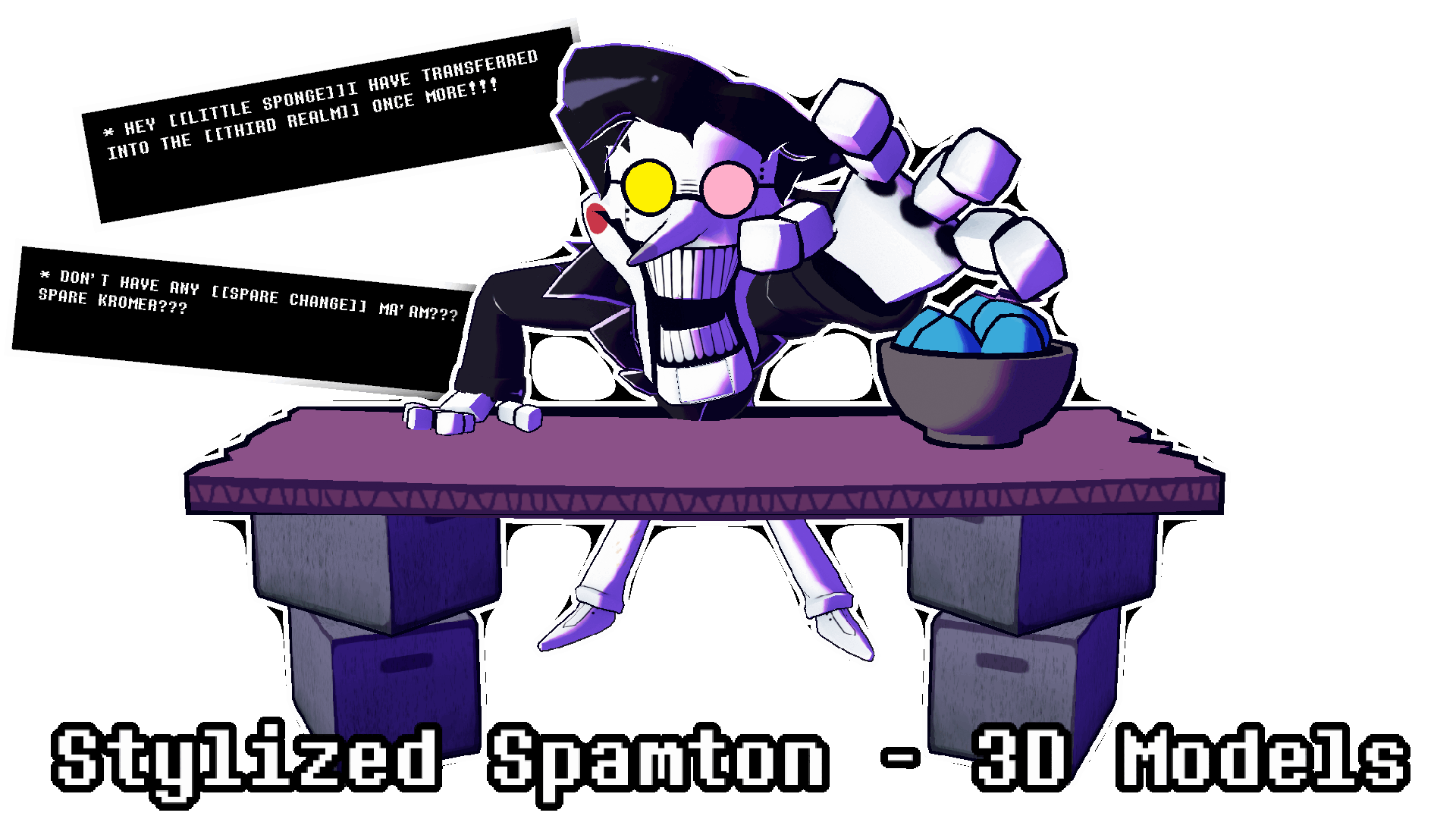 Stylized Spamton - 3D Models - Deltarune by Viba