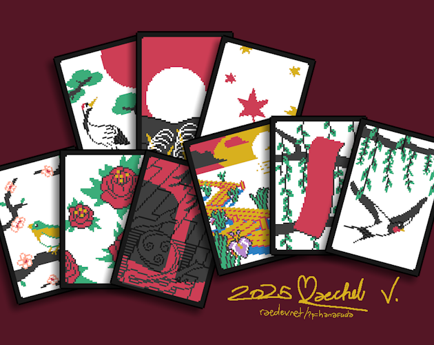 Hanafuda Pixel Art Deck by Raechel / Rain