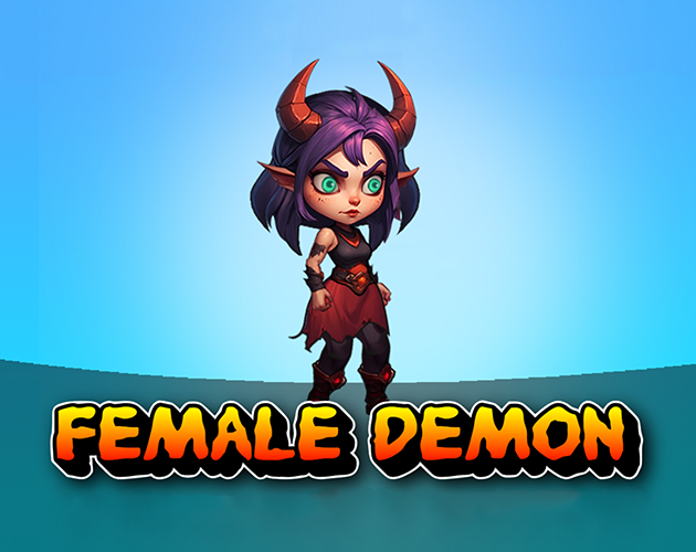 Female Demon - 2D Animated Character (Spriter) by Gamelauncher Shop