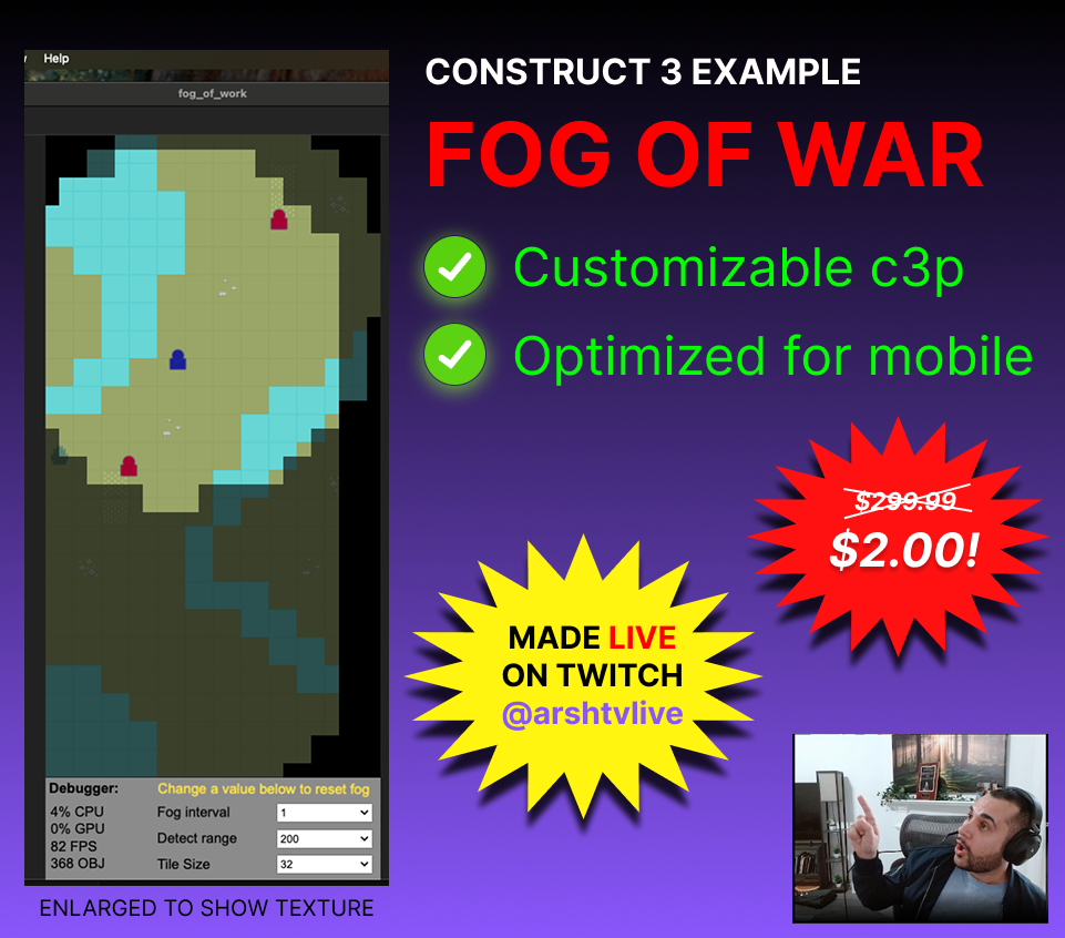 Construct 3 - Fog of War Example by ArshTVlive