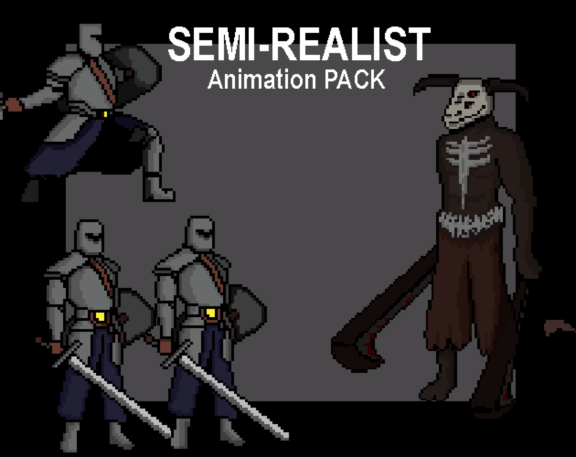 Knight sword and shield (animation set) + Capra Demon by Bongseng