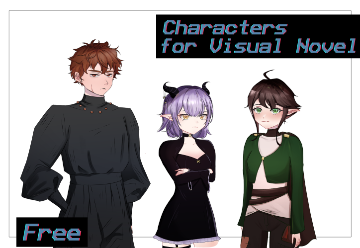 Characters for Visual Novel by zazalopa