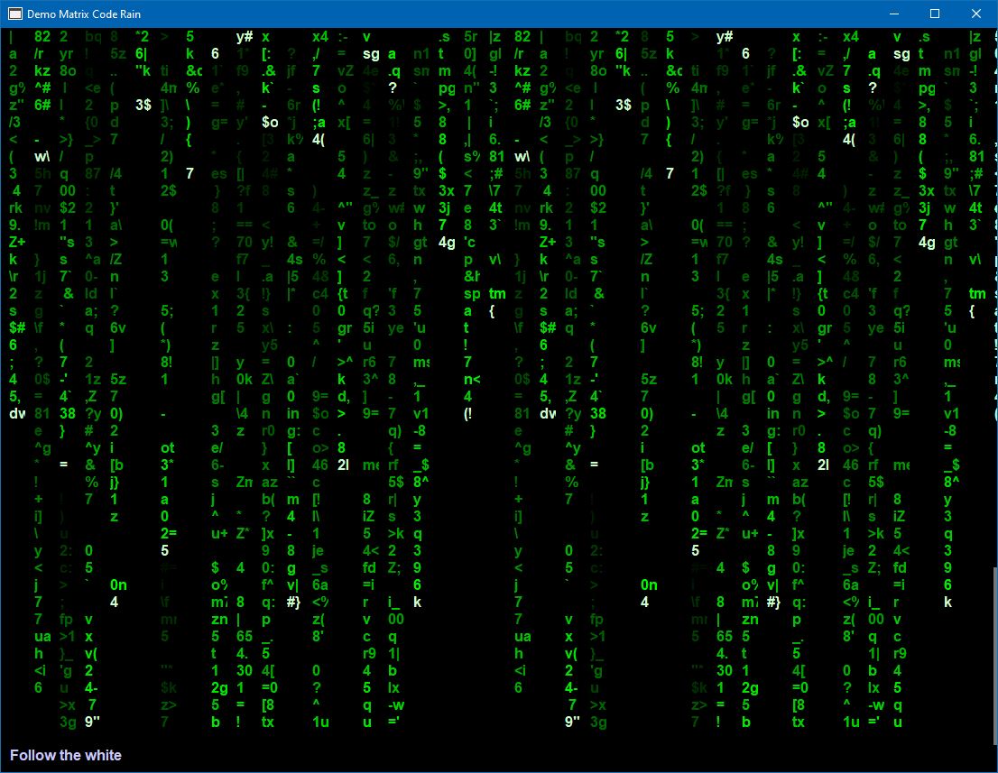 DEMO MATRIX RAIN +source by Planet Xavier