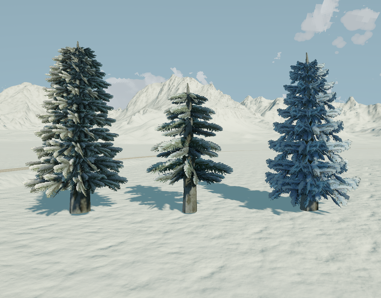 Retro Snowy Trees by Aaron Winter