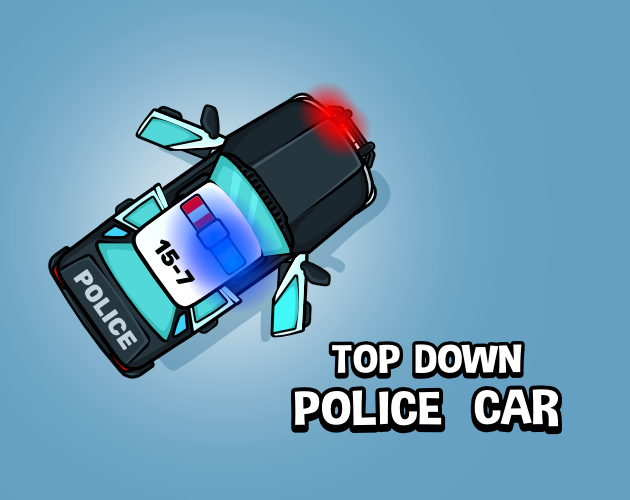 Top down police car by Robert Brooks - gamedeveloperstudio.com