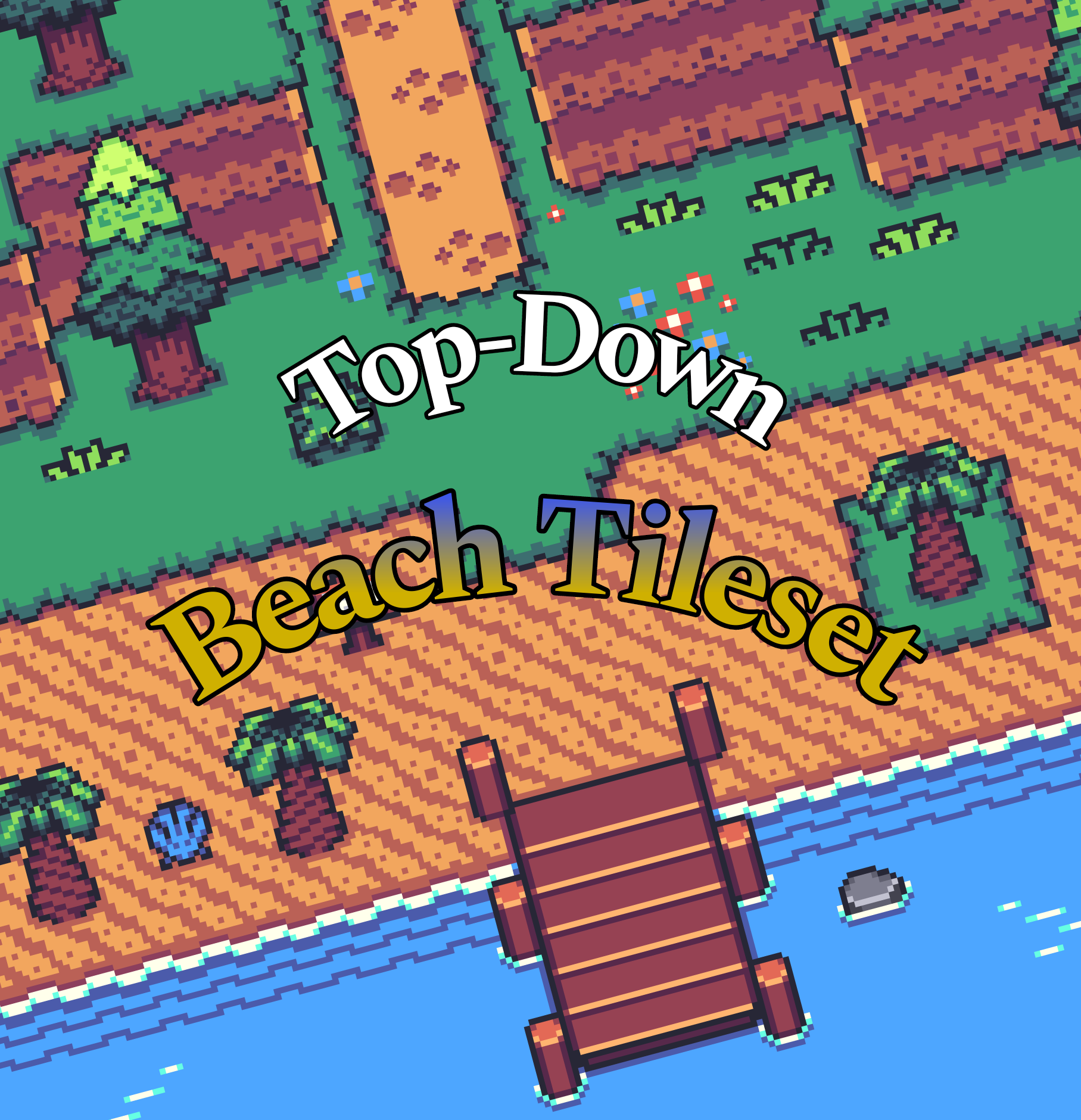 Top-Down Beach Tileset by ShippuKirifuda