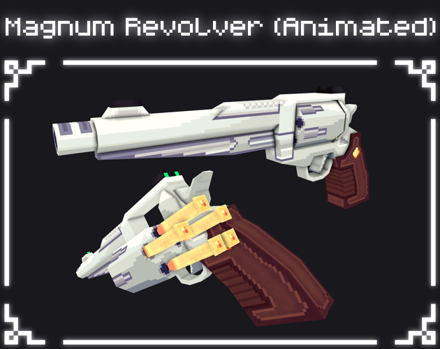 Magnum Revolver Lowpoly Pixelated (Fully Animated) by Markus Darius