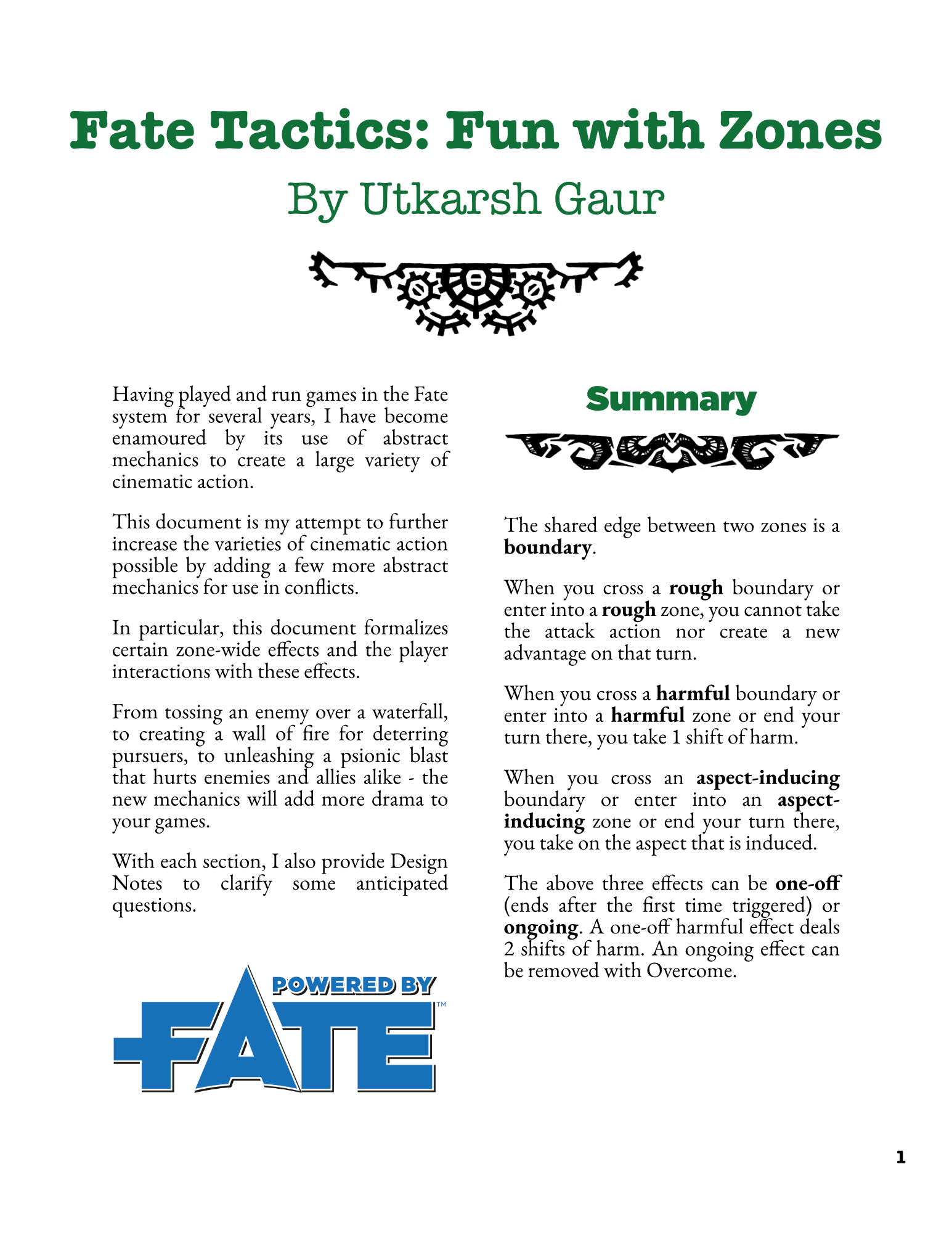 Fate Tactics: Fun with Zones by AvtrSpirit