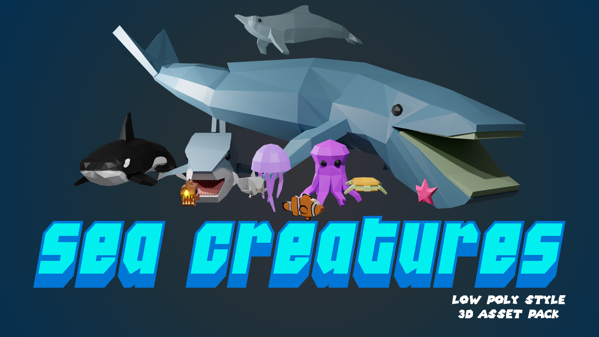Low Poly 3D Assets : Sea Creatures by luiginery3d