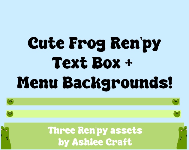 Small UI Menu Asset Pack: Cute Frog Ren'py Text Box + Menu Backgrounds ...