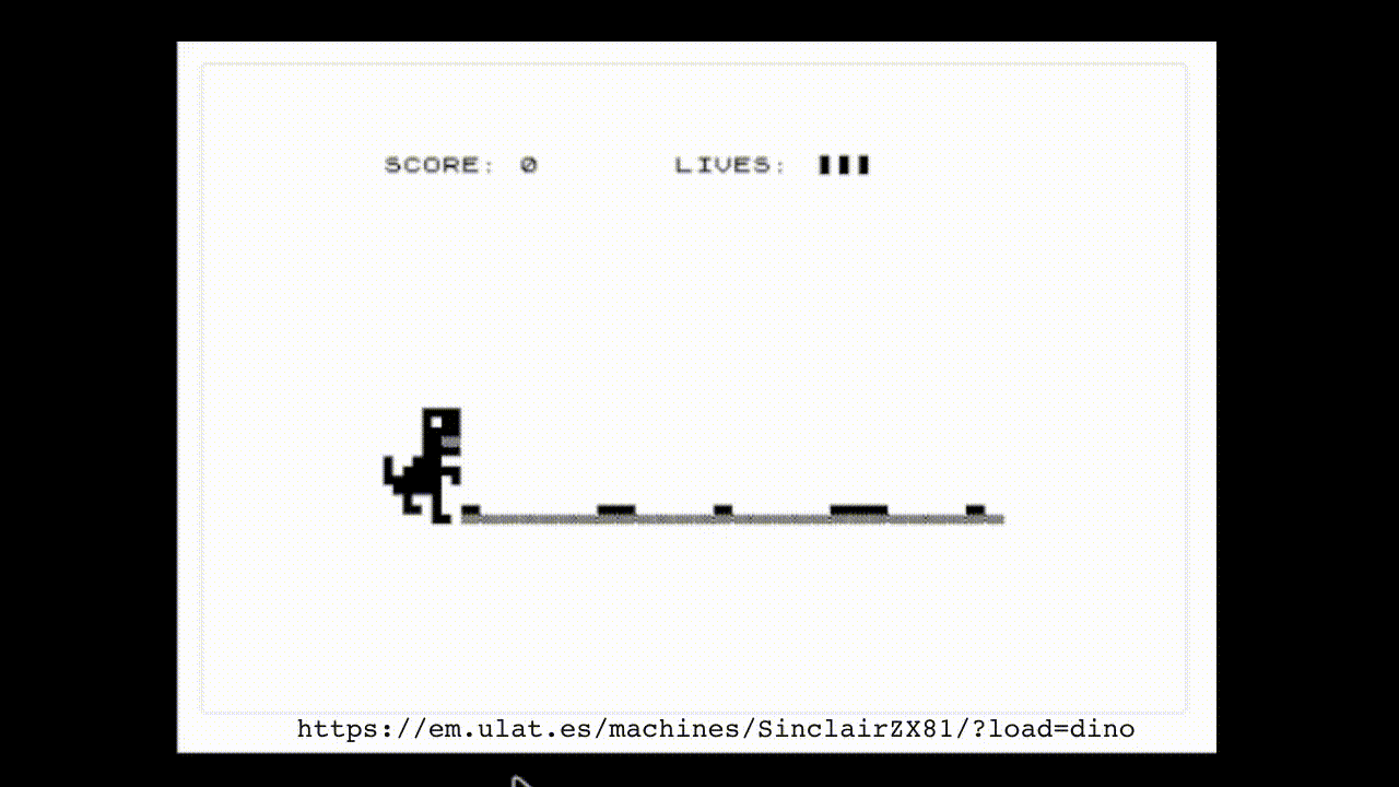 10 Line Dino (ZX81) by Marquis de Geek by BASIC 10Liner