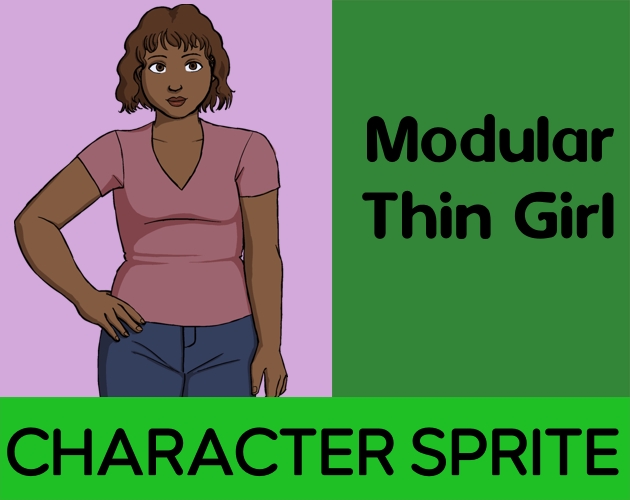 Modular Character Sprite, Thin Girl by ani mosity