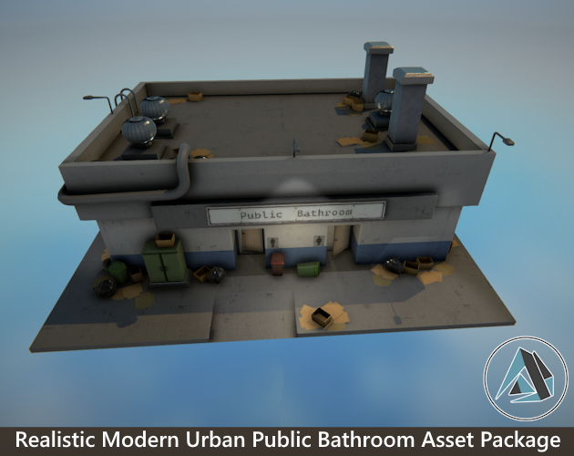 Realistic Modern Urban Public Bathroom Asset Package {Paid 3D Asset ...