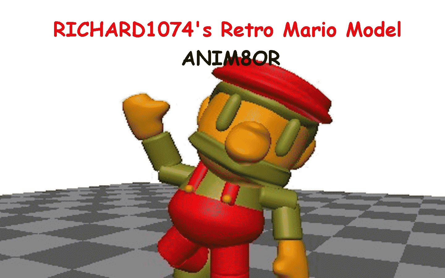 Richard1074's Retro Mario Model Anim8or (V2) by Richard1074