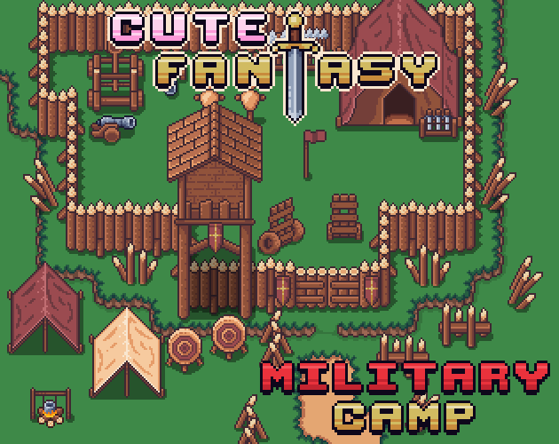 Cute Fantasy Military War Camp - 16x16 top down pixel art asset pack by ...