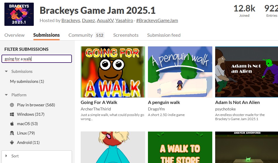Can't find my submission - Brackeys Game Jam 2025.1 community - itch.io