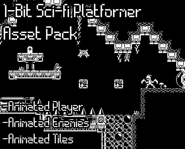 1-Bit Platformer Shooter Asset Pack by Wolfraine
