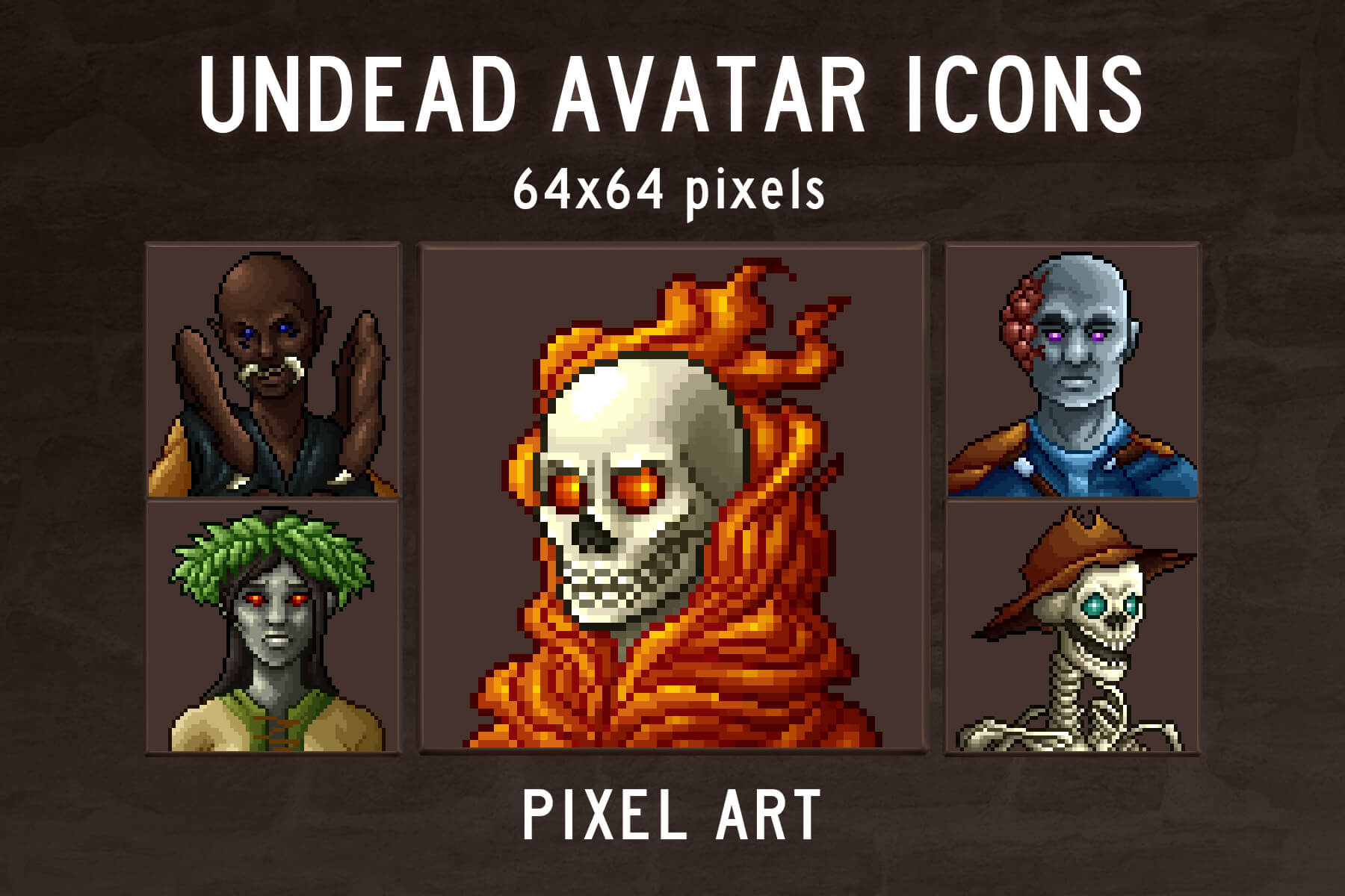 Undead Avatar Icons By Free Game Assets Gui Sprite Tilesets
