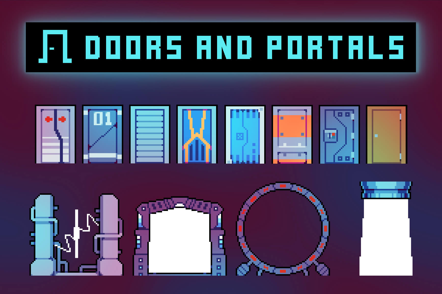 Doors and Portals by Free Game Assets (GUI, Sprite, Tilesets)