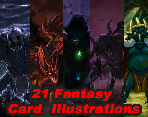 21 Fantasy Card Illustrations by alchemistsgames