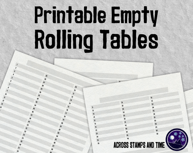 Printable Empty Rolling Tables by acrossstampsandtime